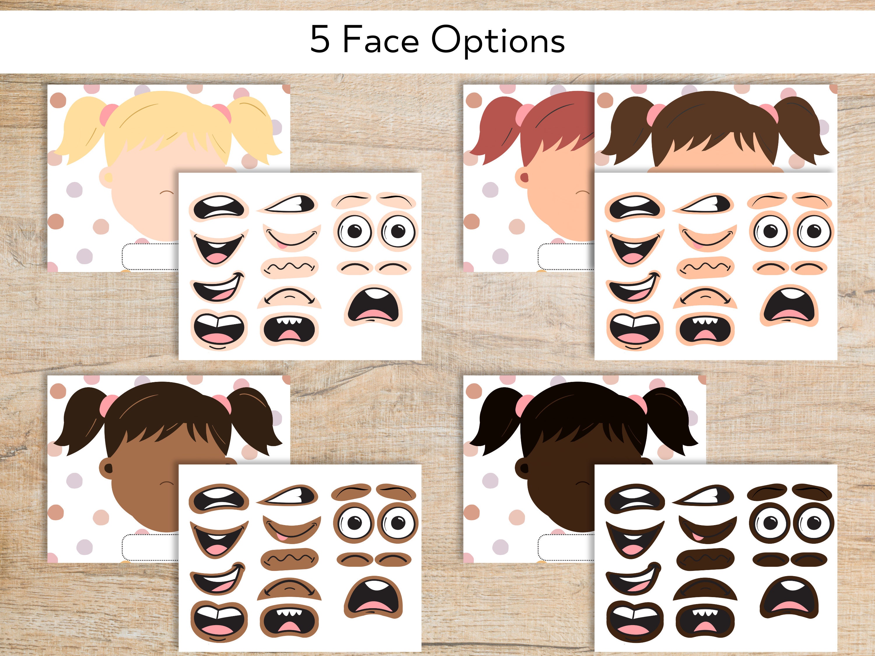 Girls Emotions Activity – Printable Busy Book Page (digital Download ...