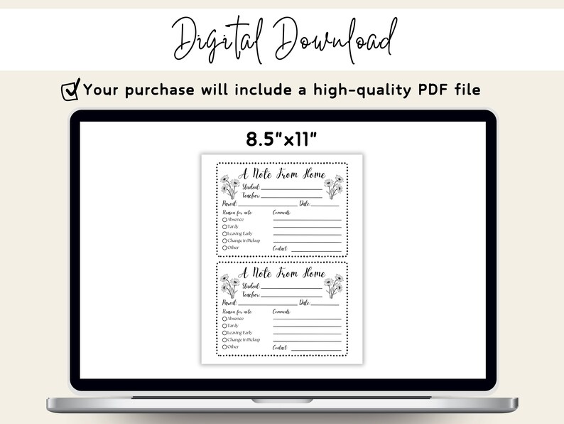 Printable Note From Home School Note From Home Parent Communication ...