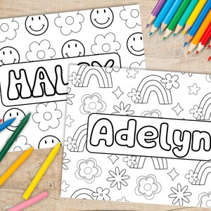 Personalized Name Coloring Page - Printable Groovy Designs (digital ...