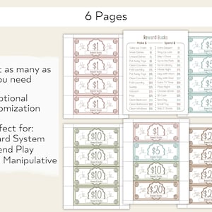 Printable Play Money - Editable Reward Bucks - Customizable Behavior ...