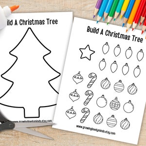 Christmas Tree Printable Craft - Build a Christmas Tree Christmas ...