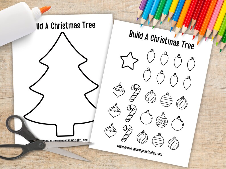 Christmas Tree Printable Craft - Build a Christmas Tree Christmas ...