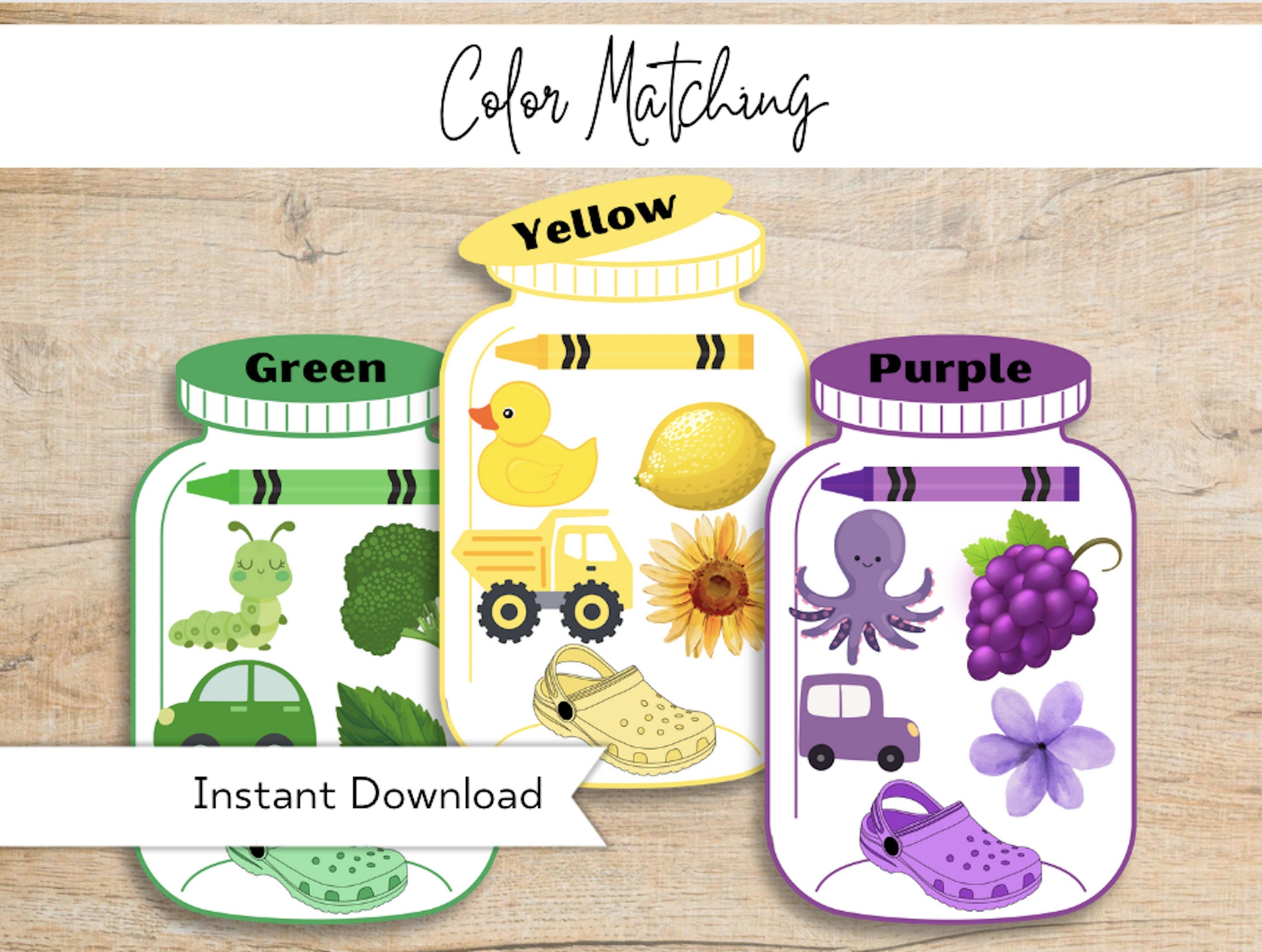 Color Matching Activity for Kids Homeschool Color Sorting Printable ...