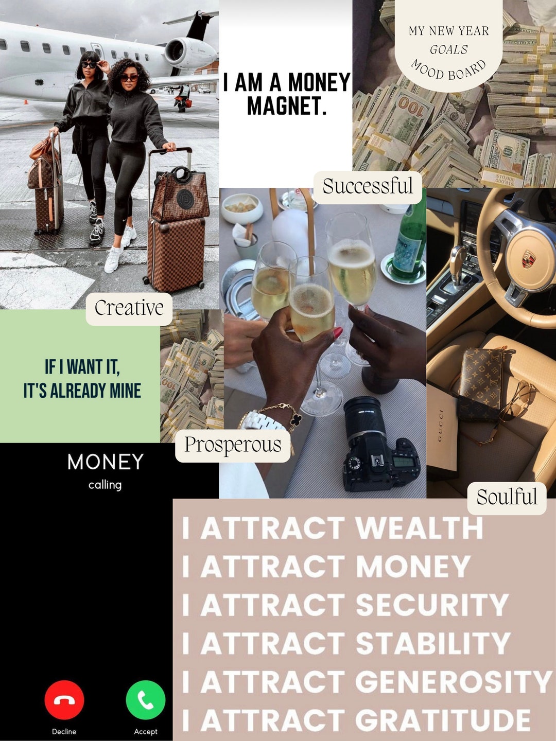 Black Girl Flourishing Finances Vision Board - Etsy