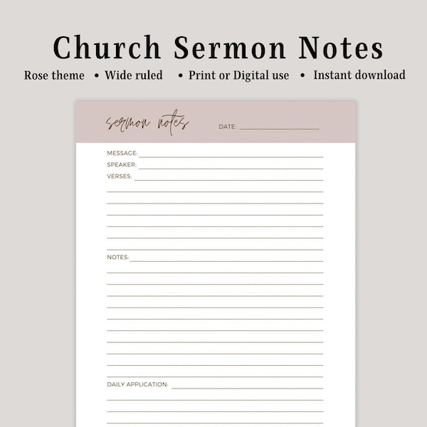 Church Note Taking Journal - Etsy