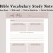 Digital Bible Study Notes Template | Word Study, Rose Theme (PDF) - Etsy