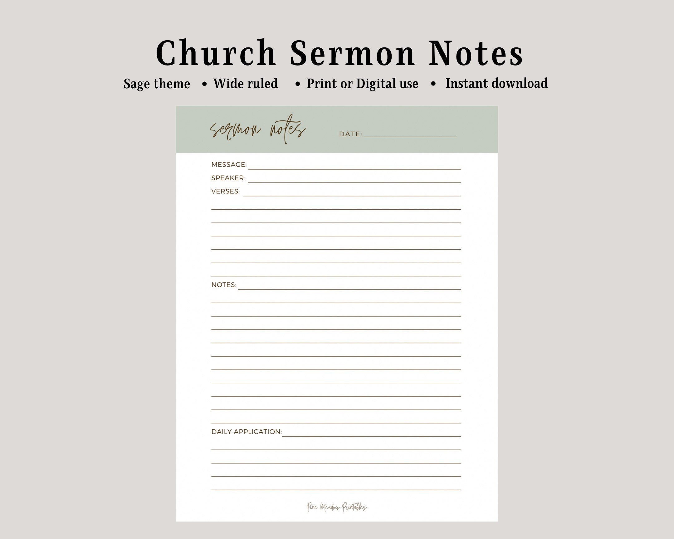 Bible Note Taking Template Making Peace Bible Study (Digital)