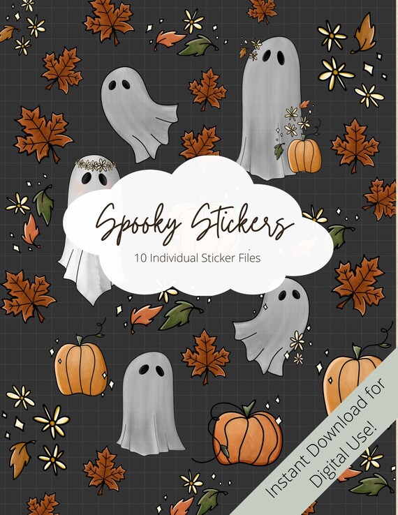 Cute Ghost Stickers Halloween Stickers for Ipad Digital - Etsy