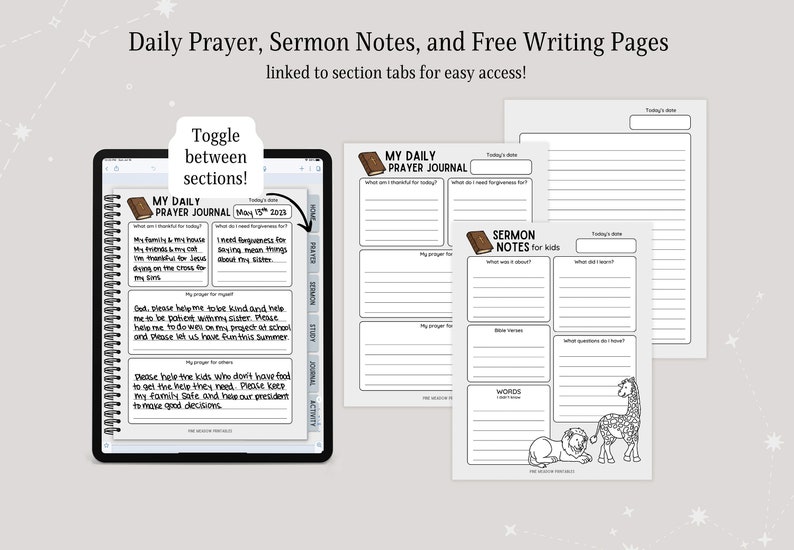 Digital Kids Bible Study Journal | Sermon Notes, Prayer, Activities ...
