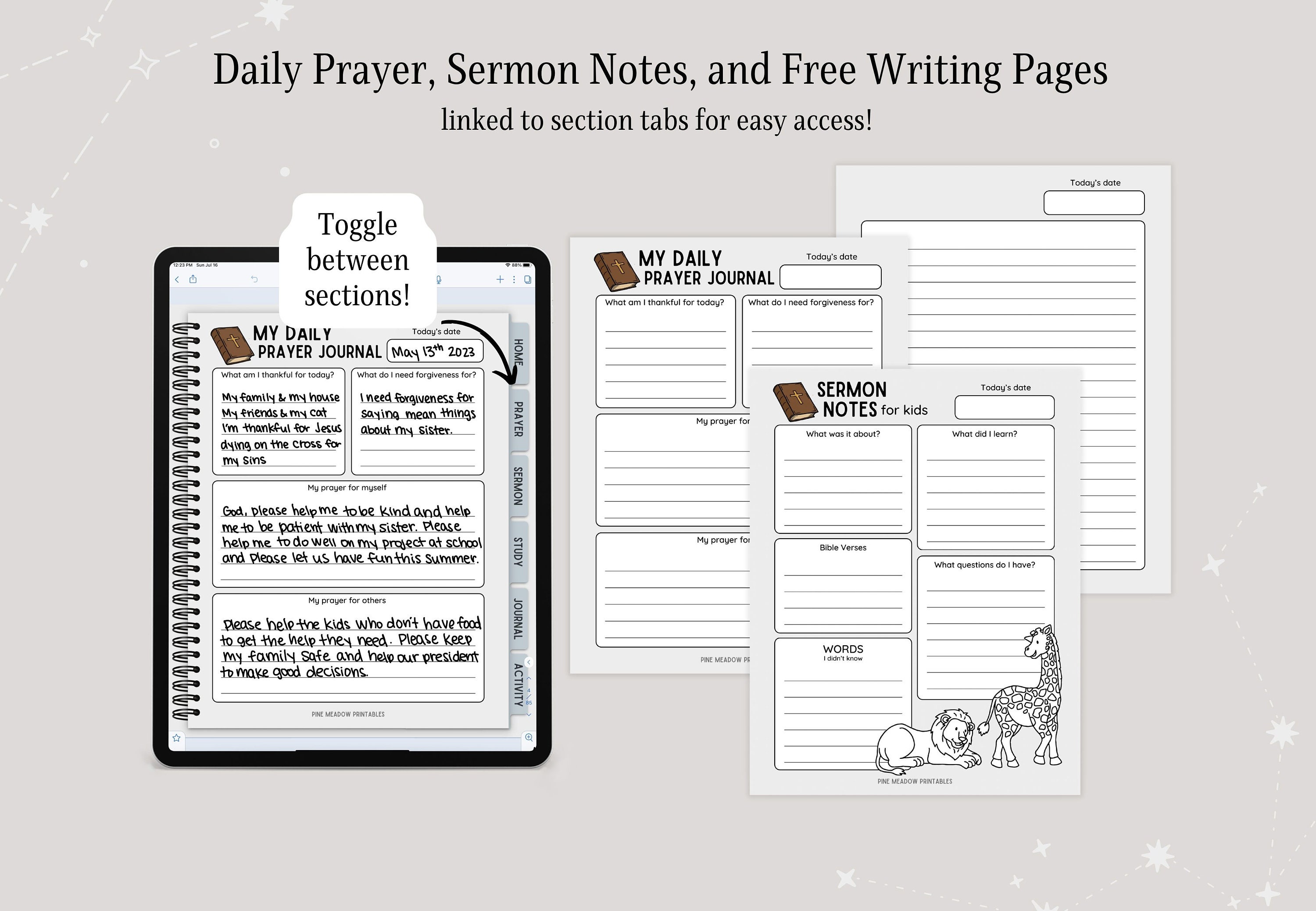 The Complete Digital Kid’s Bible Study Journal | Kids Sermon Notes ...