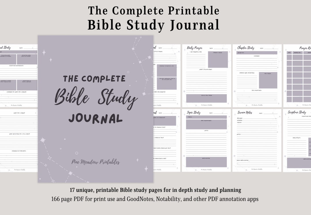 The Complete Printable Bible Study Journal | Sermon Notes Bible Study ...