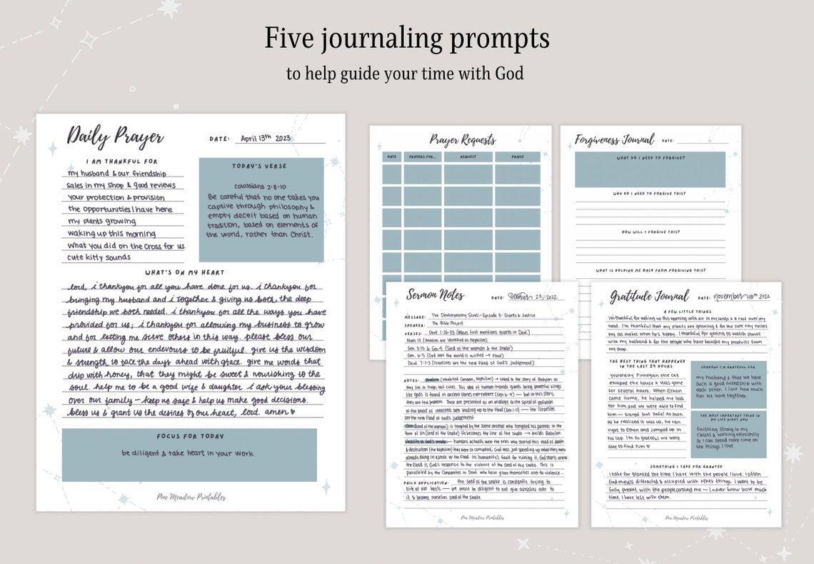 Printable Bible Study Journal | Sermon Notes, Prayer Journaling ...