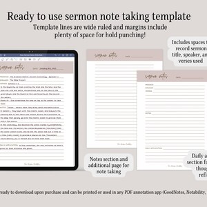 Church Notes | Sermon Notes Bible Study Notes Note Taking Template ...