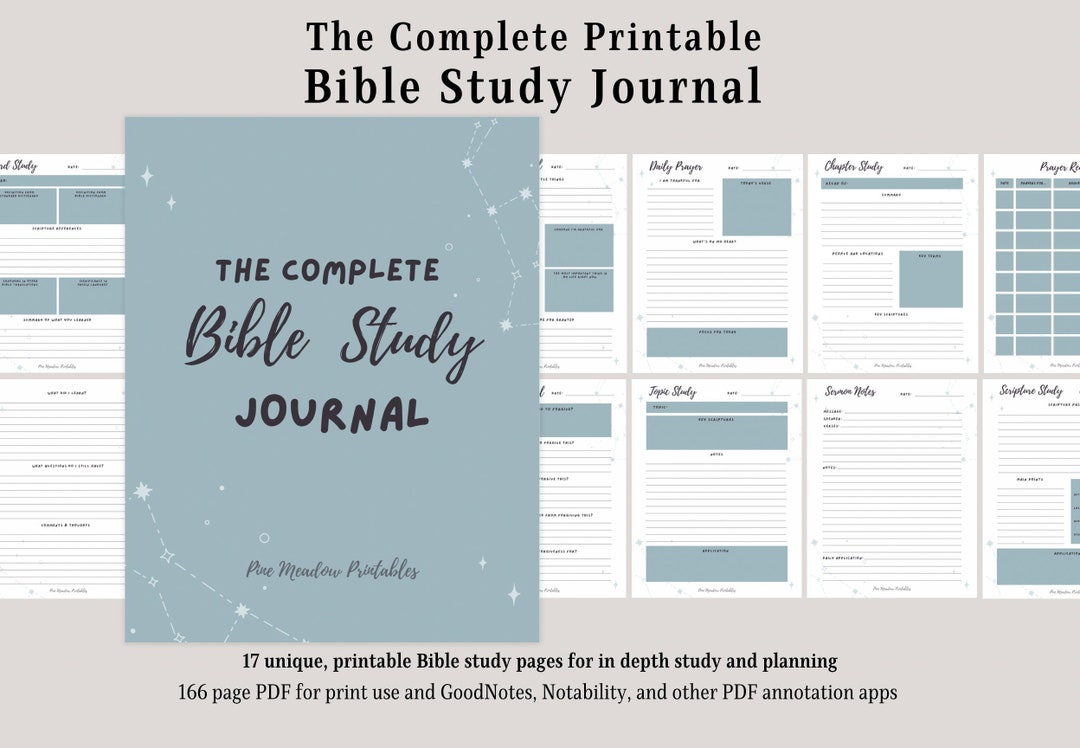 The Complete Printable Bible Study Journal | Sermon Notes Bible Study ...