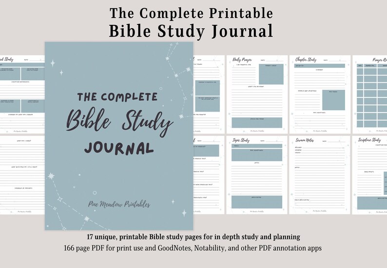 The Complete Printable Bible Study Journal | Sermon Notes Bible Study ...