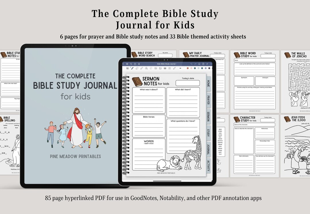The Complete Digital Kid’s Bible Study Journal | Kids Sermon Notes ...