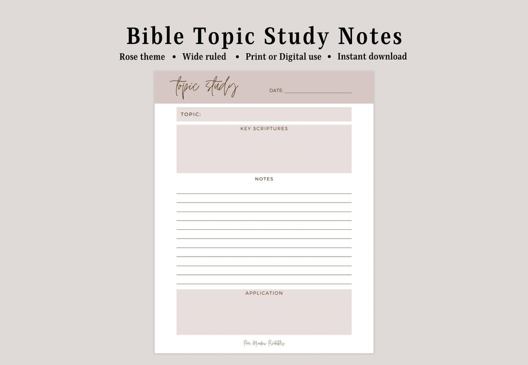 Topic Study | Bible Study Notes Sermon Note Taking Template Goodnotes ...
