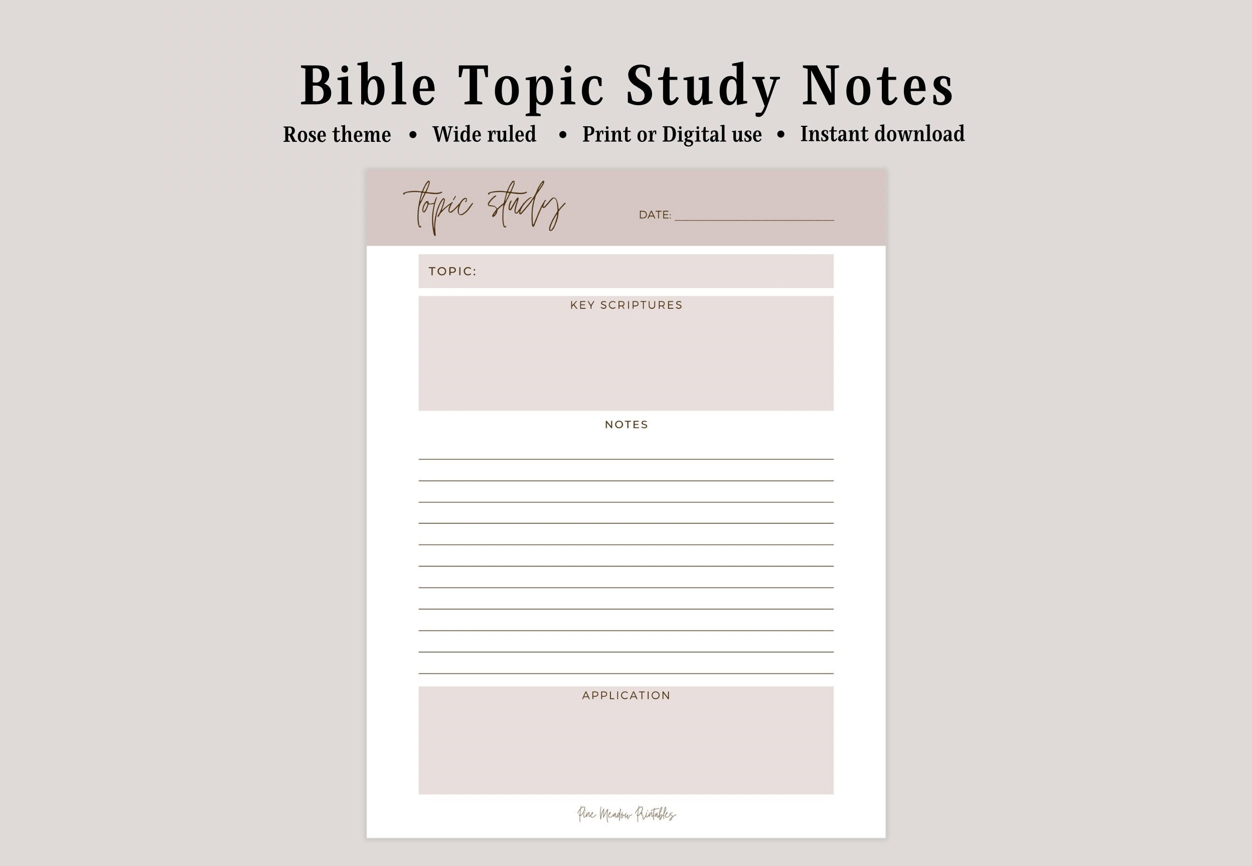 Topic Study | Bible Study Notes Sermon Note Taking Template Goodnotes ...