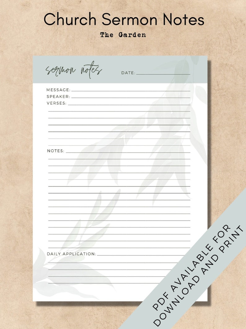Church Notes | Sermon Notes Bible Study Notes Note Taking Template ...
