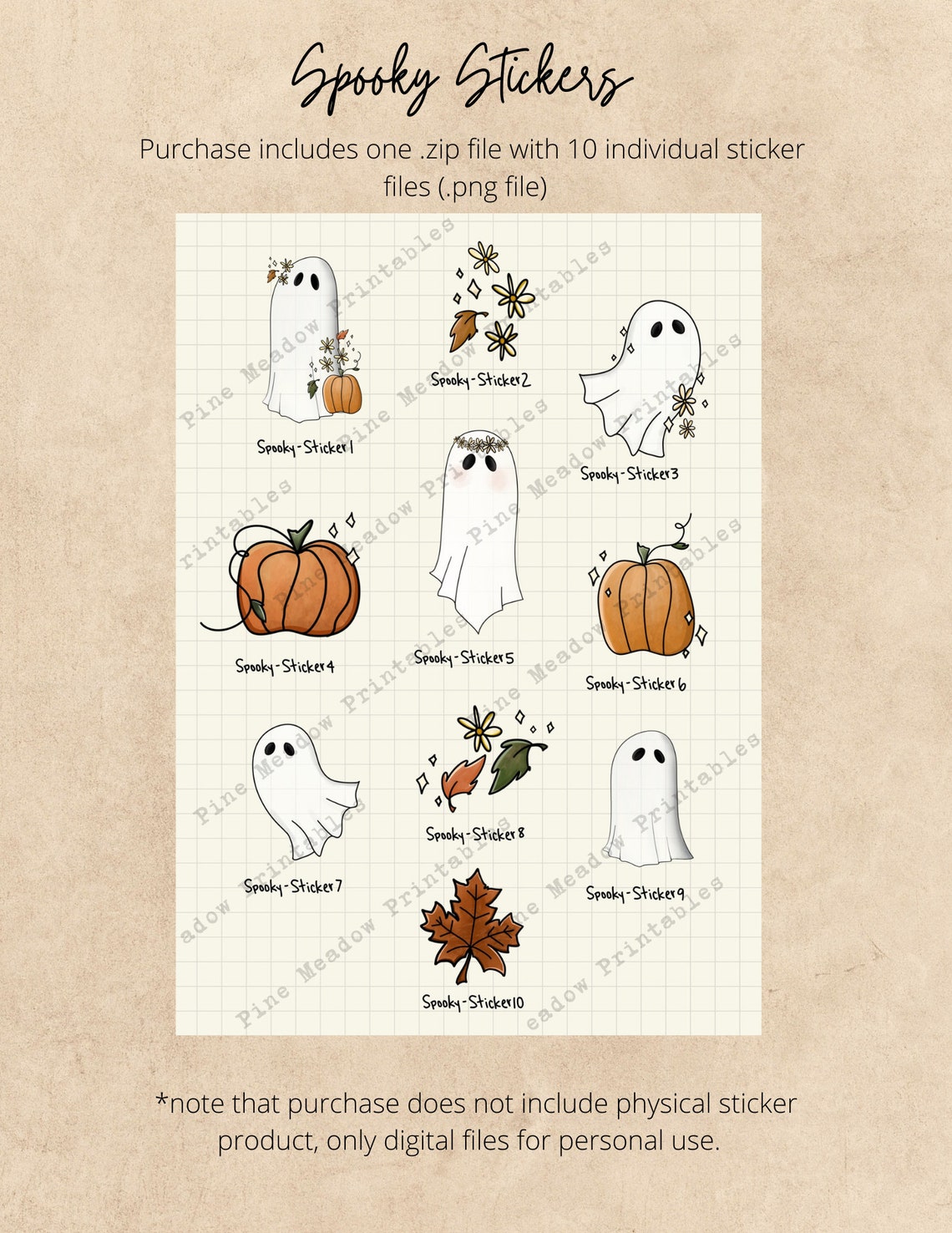 Cute Ghost Stickers Halloween Stickers for iPad Digital - Etsy
