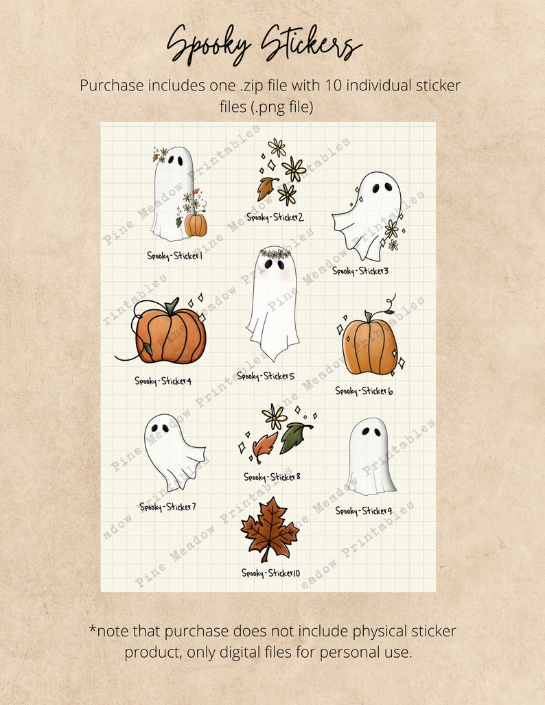 Cute Ghost Stickers Halloween Stickers for iPad Digital - Etsy