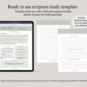 Scripture Study | Sermon Notes Bible Study Notes Note Taking Template ...