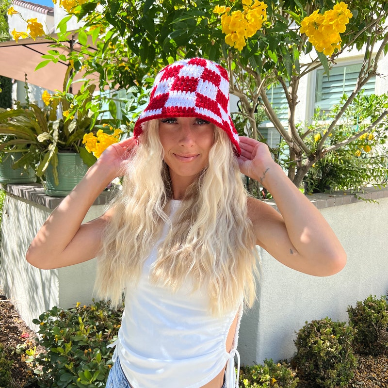 Checkered Hat - Etsy