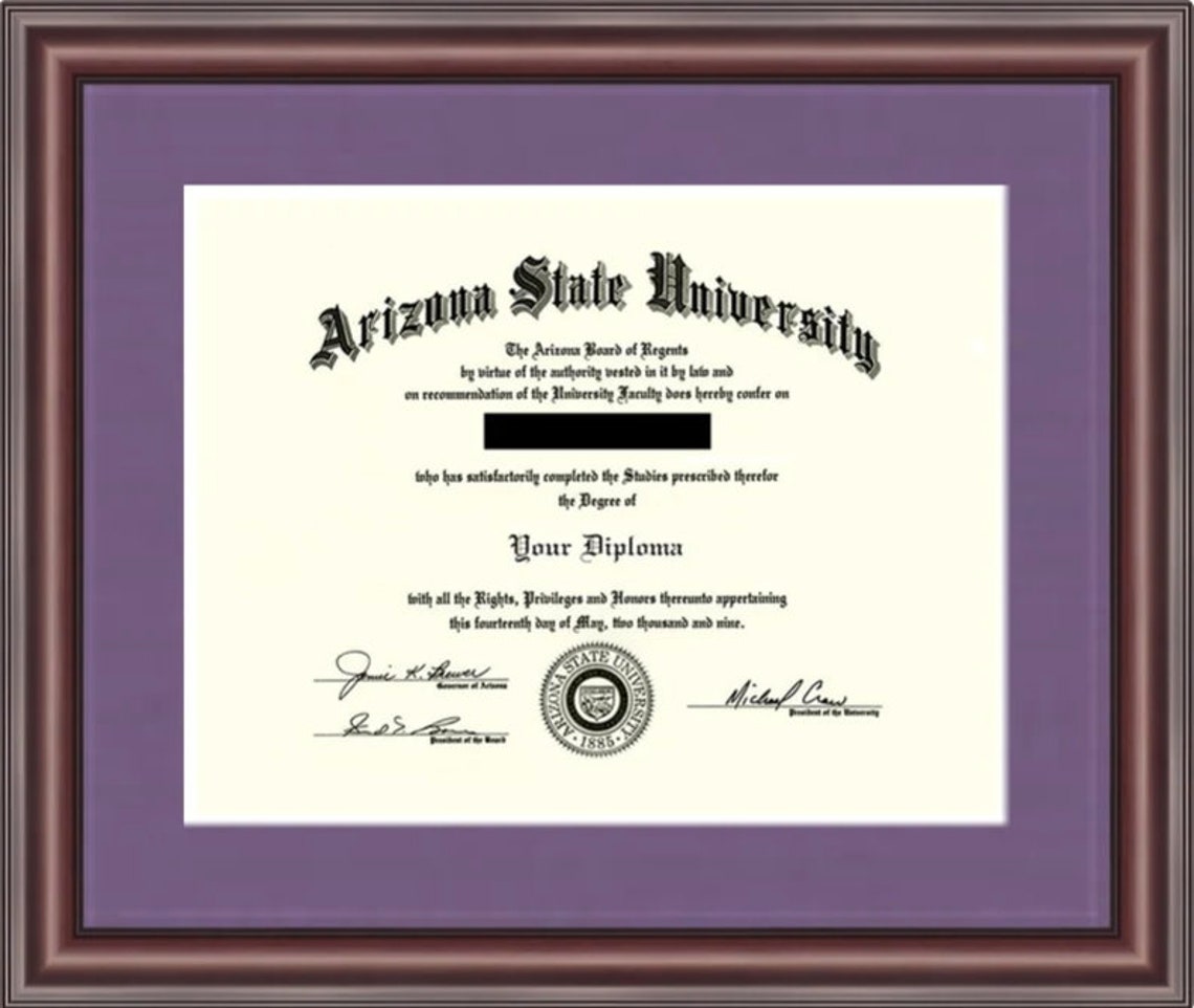 Arizona State University Diploma Frame - Etsy
