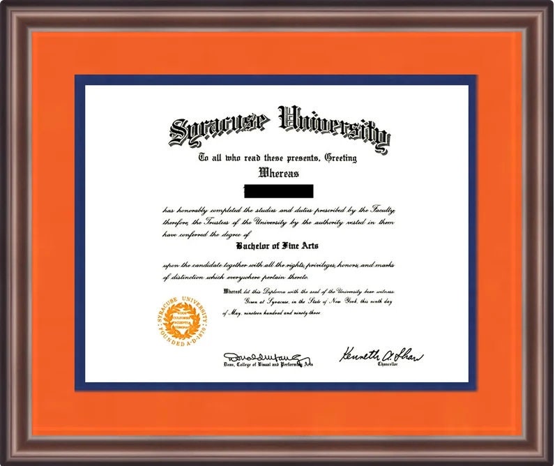 Syracuse University Diploma Frame - Etsy