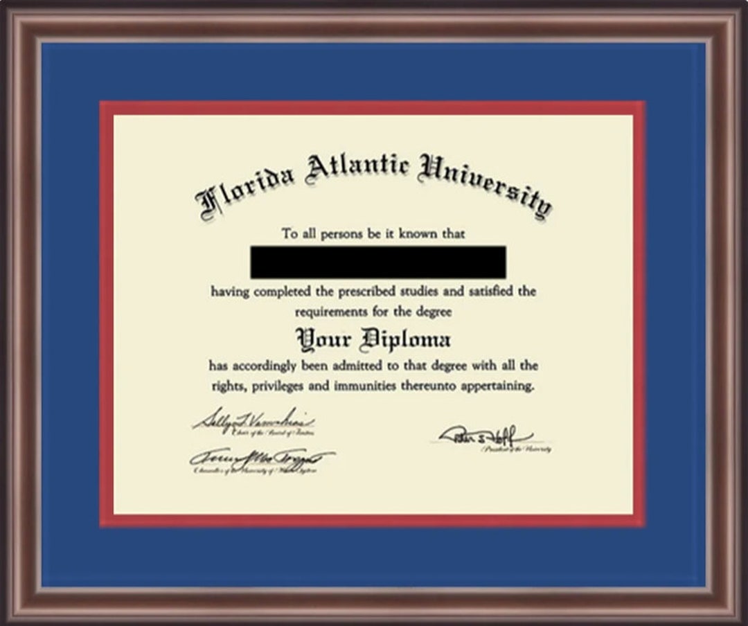 Florida Atlantic University Diploma Frame - Etsy