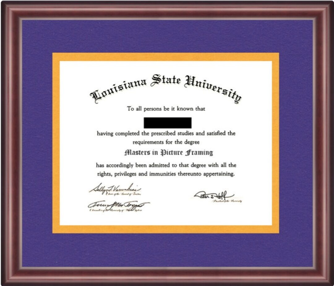 Louisiana State University Diploma Frame - Etsy