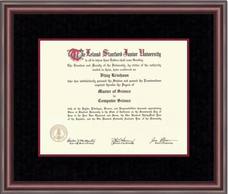 Stanford University Diploma Frame Custom Made Made in USA - Etsy