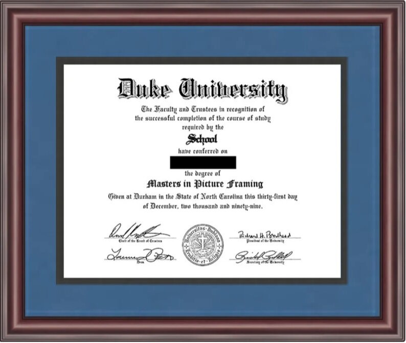 Duke University Diploma Frame - Etsy