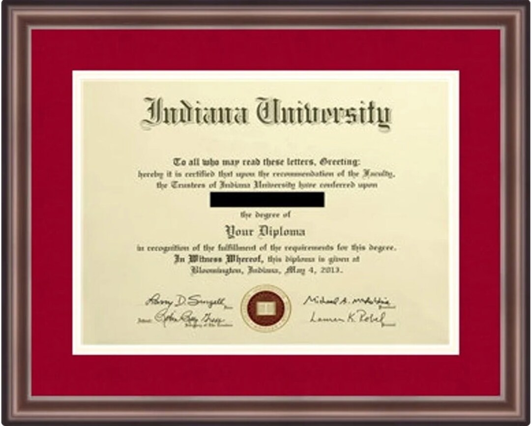 Indiana University Diploma Framed - Etsy