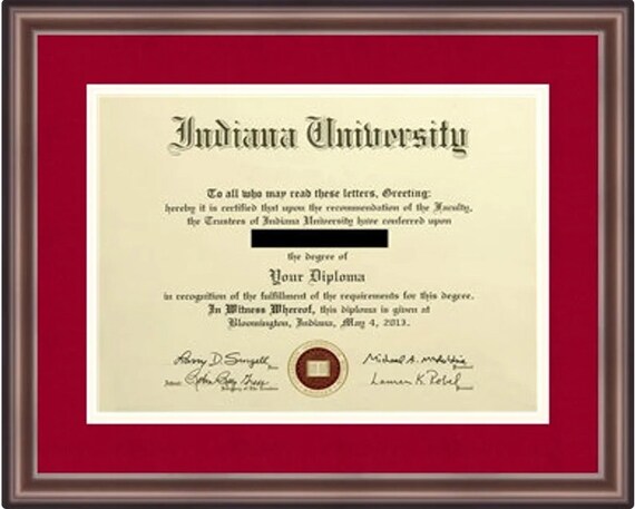 Indiana University Diploma Framed - Etsy