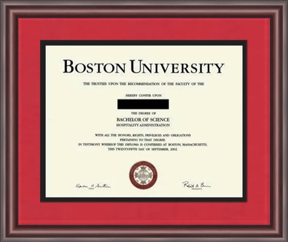 Boston University Diploma Frame - Etsy