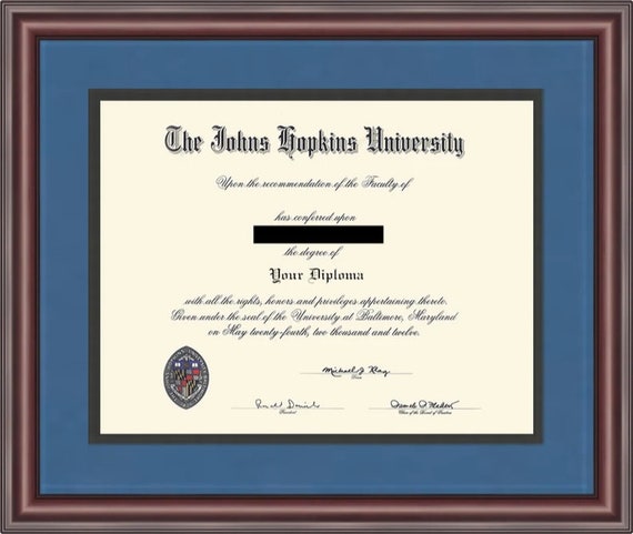 Johns Hopkins University Diploma Frame - Etsy