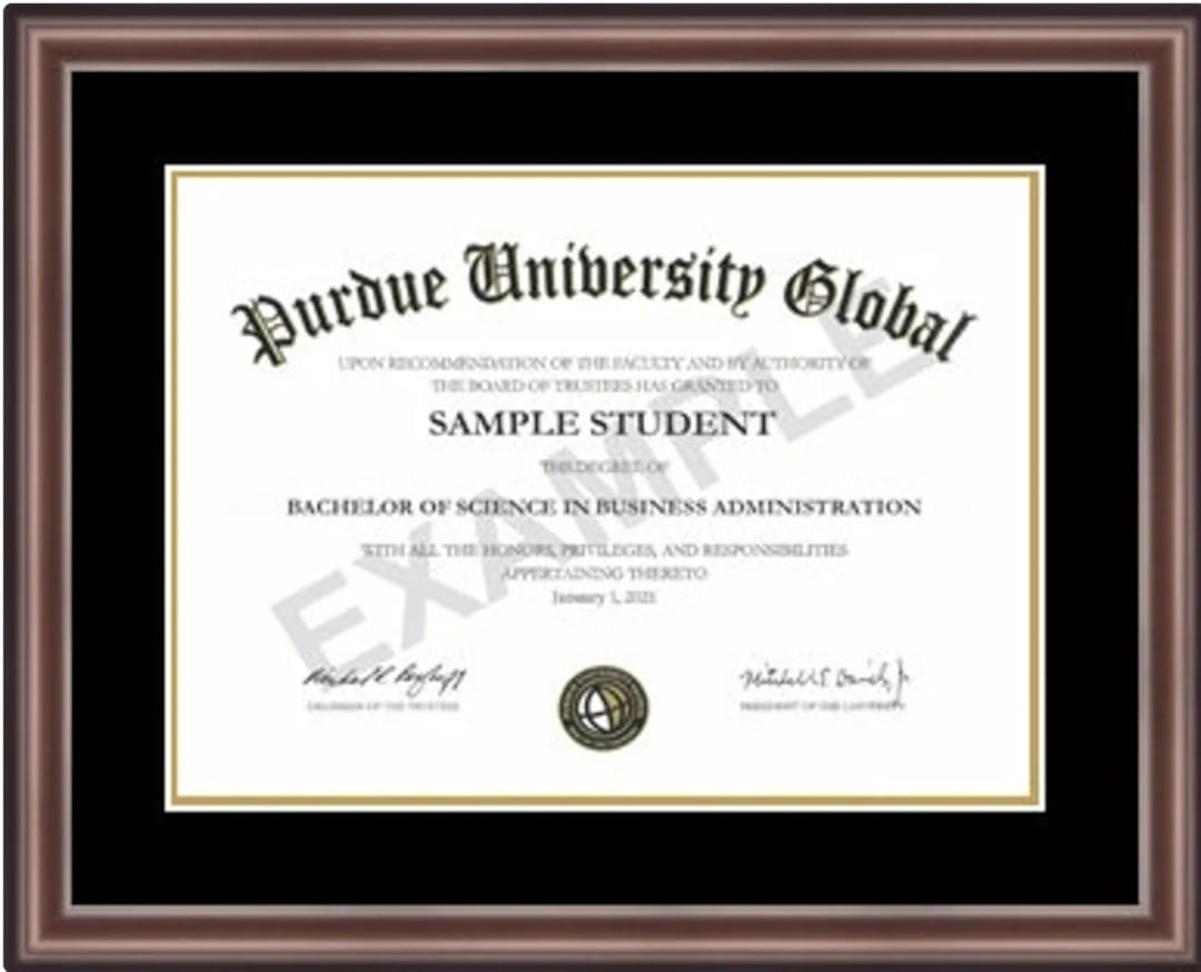 Purdue University Global Diploma Frame - Etsy
