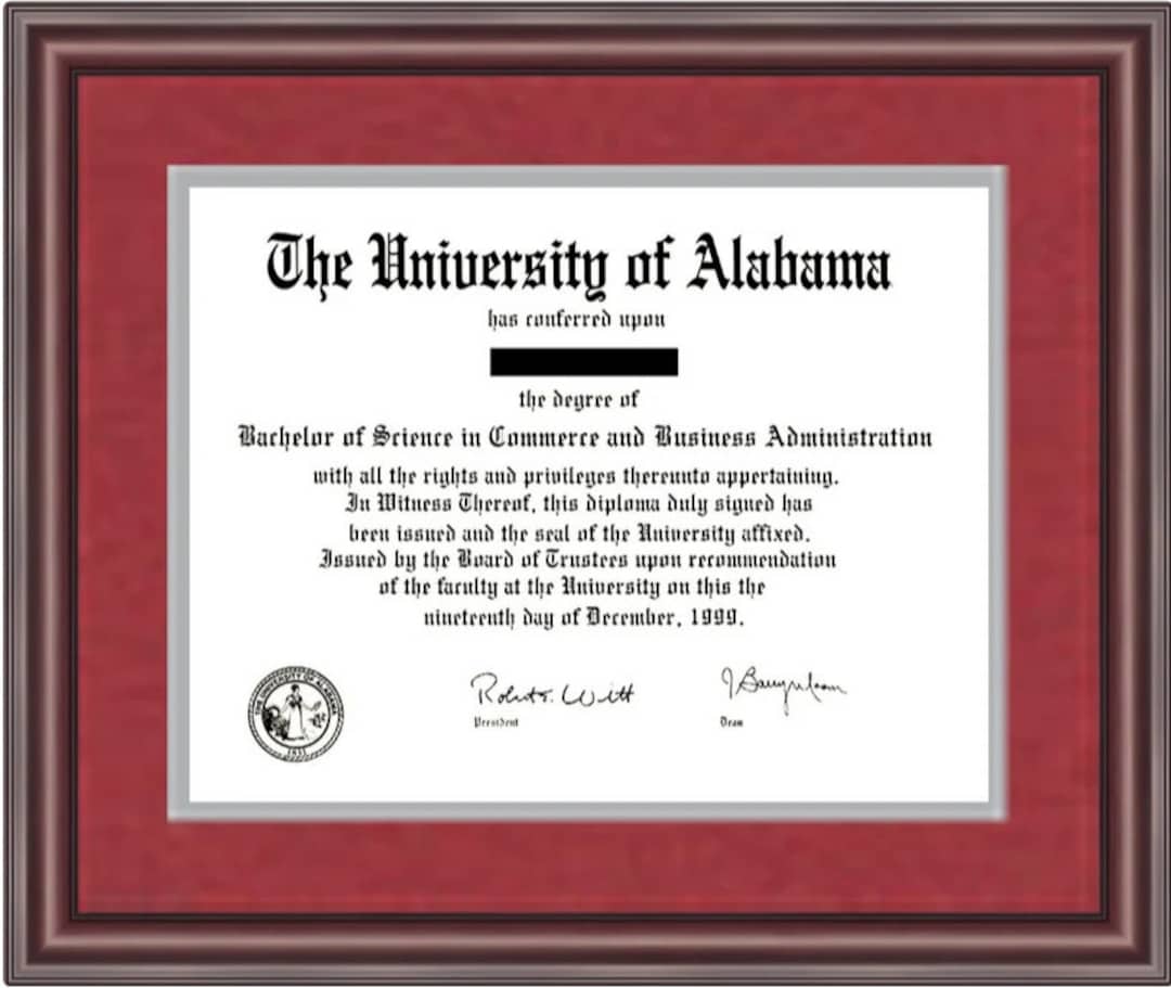 University of Alabama Diploma Frame - Etsy