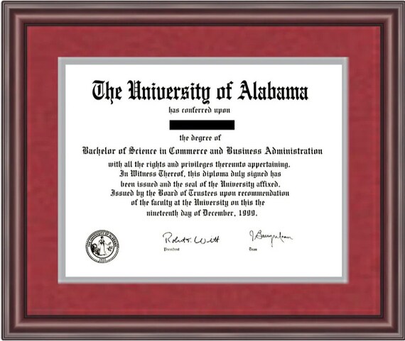 University of Alabama Diploma Frame - Etsy