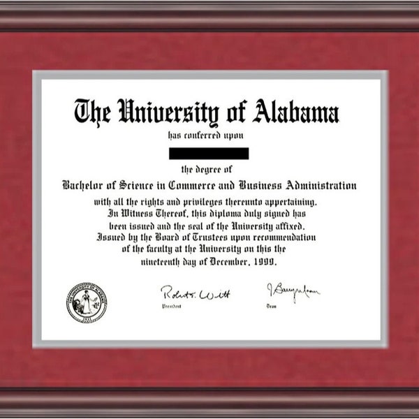 University of Alabama Diploma Frame - Etsy