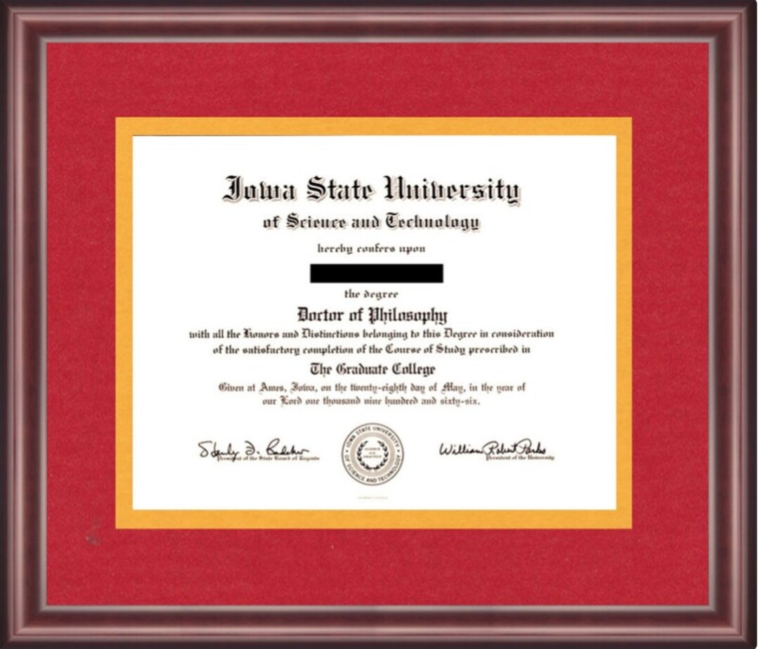 Iowa State University Diploma Frame - Etsy