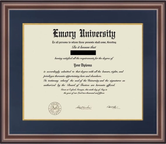 Emory University Diploma Frame - Etsy