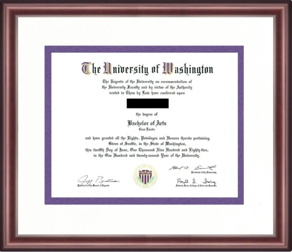 University of Washington Diploma Frame - Etsy
