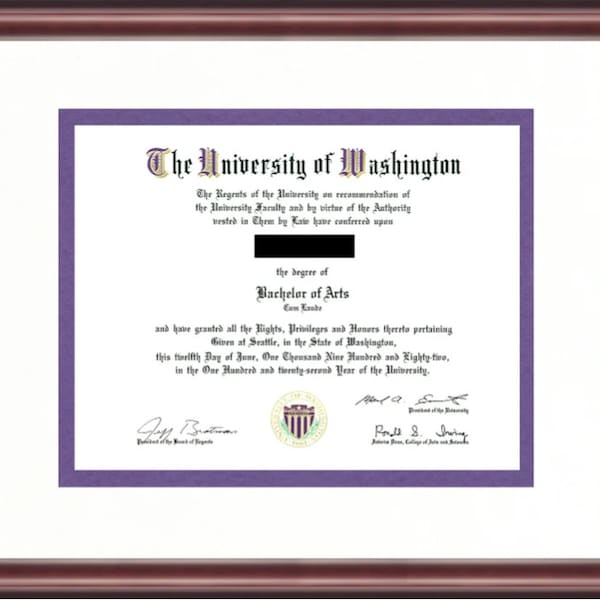 University of Washington Diploma Frame - Etsy