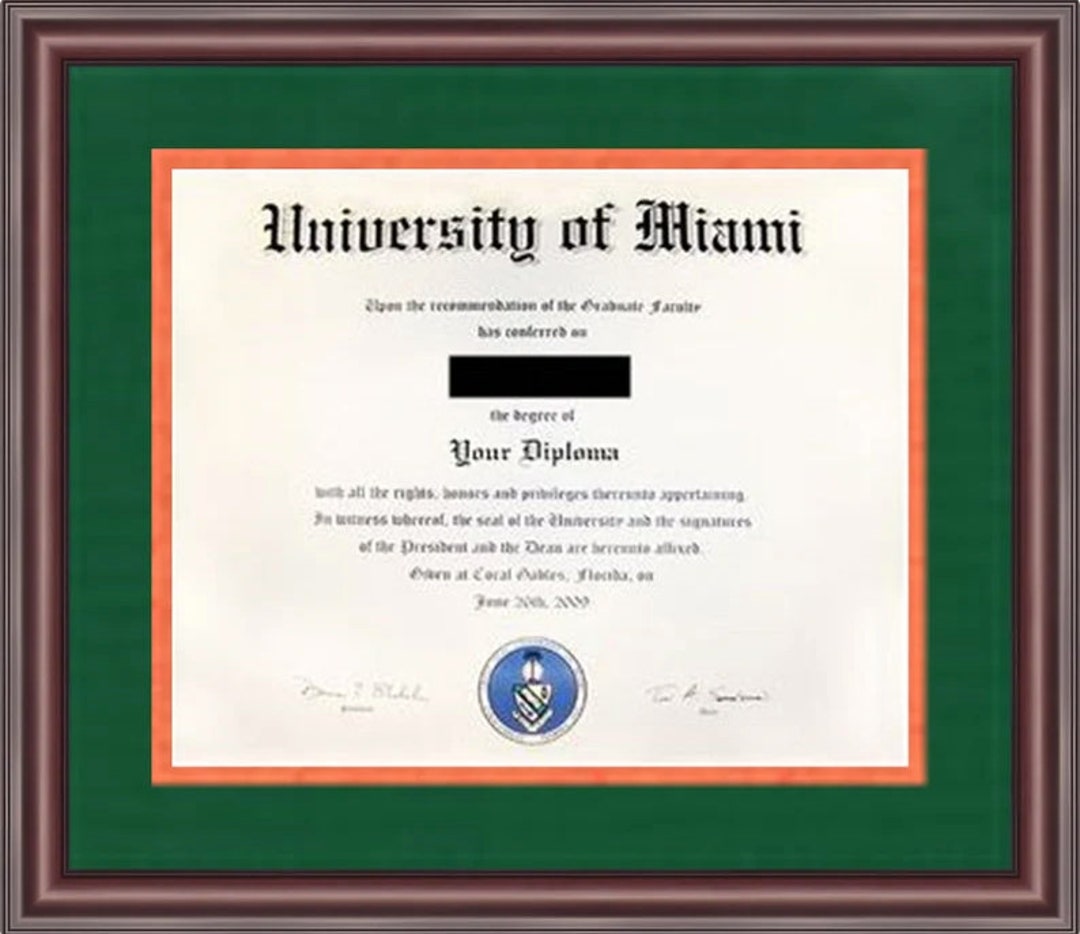 University of Miami Diploma Frame - Etsy