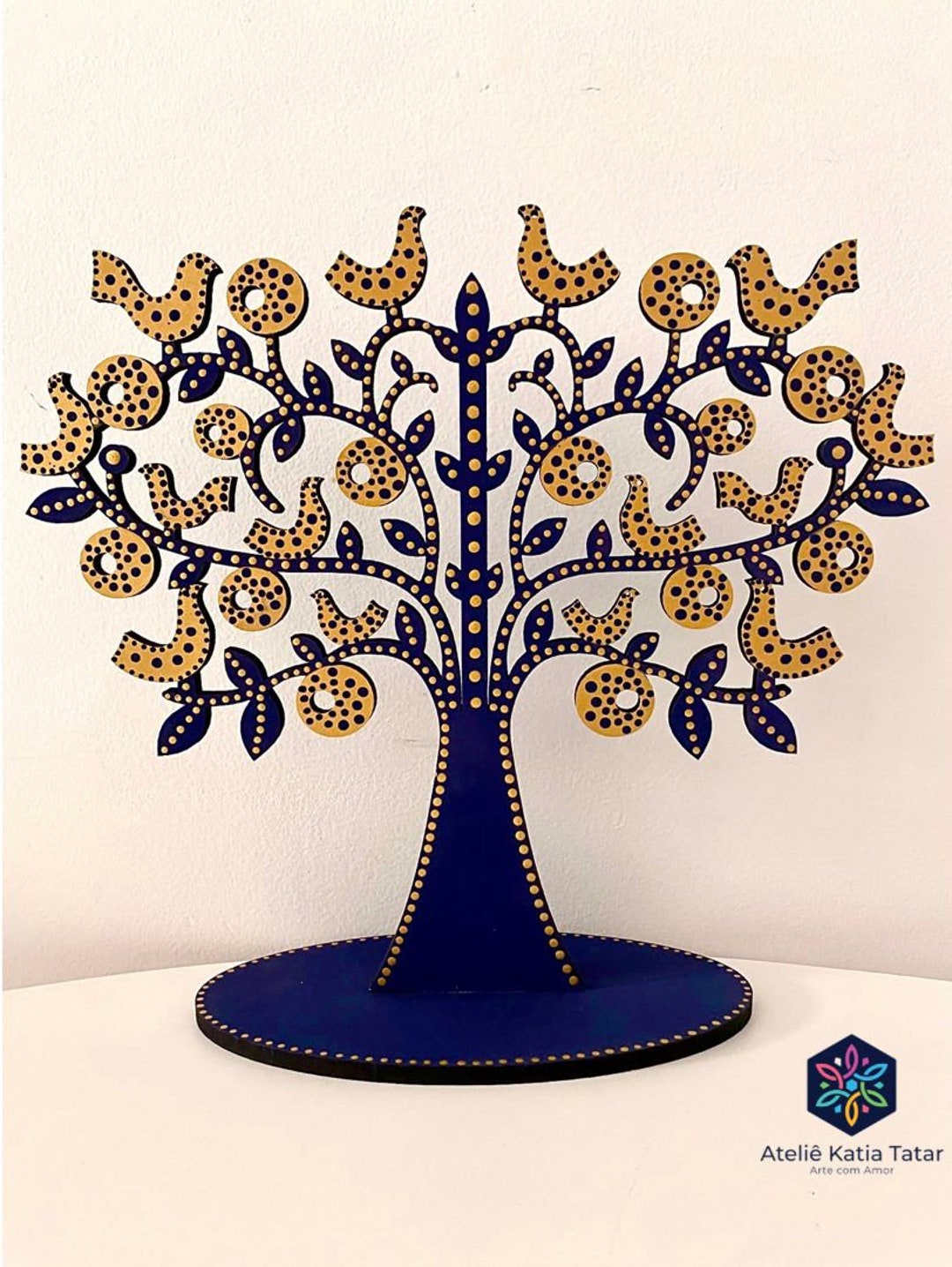 Hand Painted Tree of Life Handmade With Wood Stand - Etsy