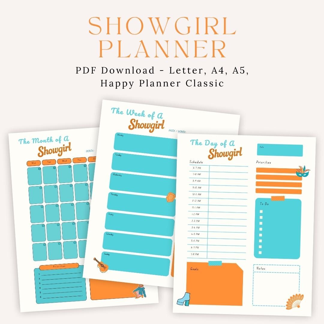 Showgirl Planner Bundle, Daily Weekly Monthly Planner Printable ...
