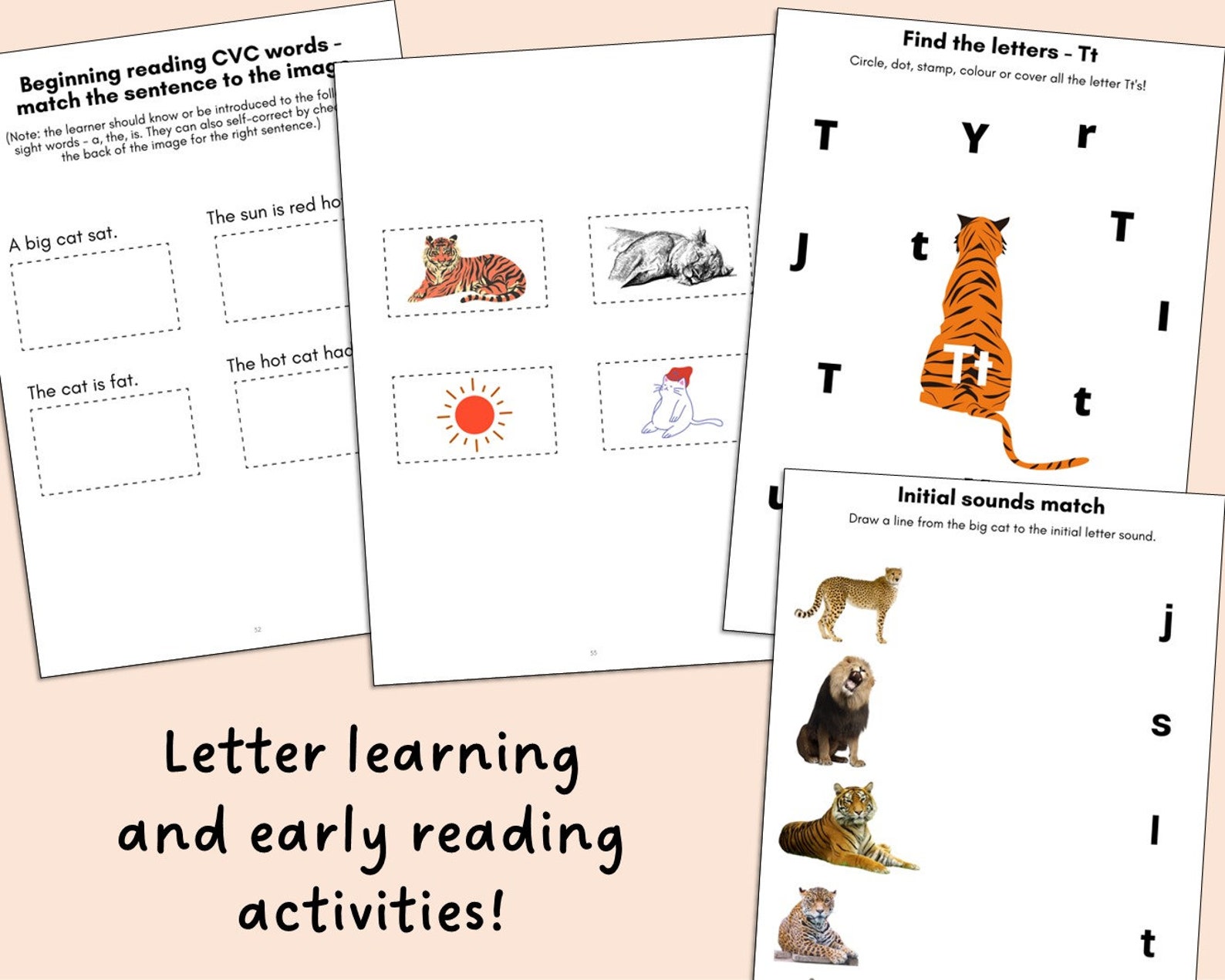 Big Cats Unit Study | Preschool & Kindergarten Learning Binder | Lions ...