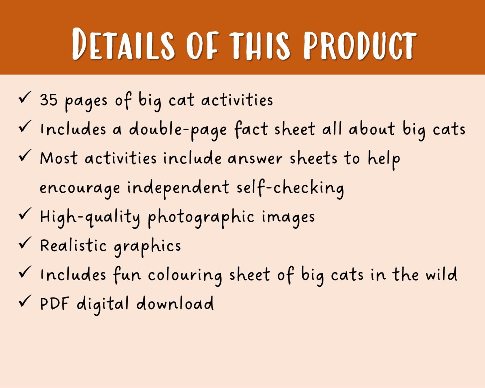 Big Cats Unit Study | Preschool & Kindergarten Learning Binder | Lions ...